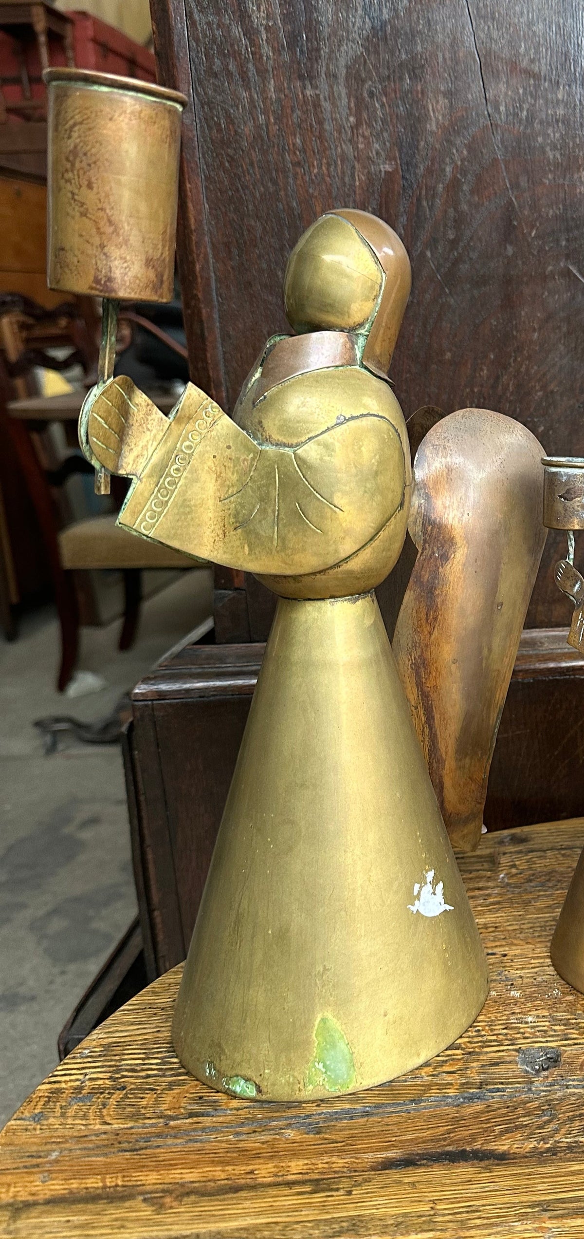 LARGE COPPER ANGEL CANDLEHOLDER — Lots of Furniture