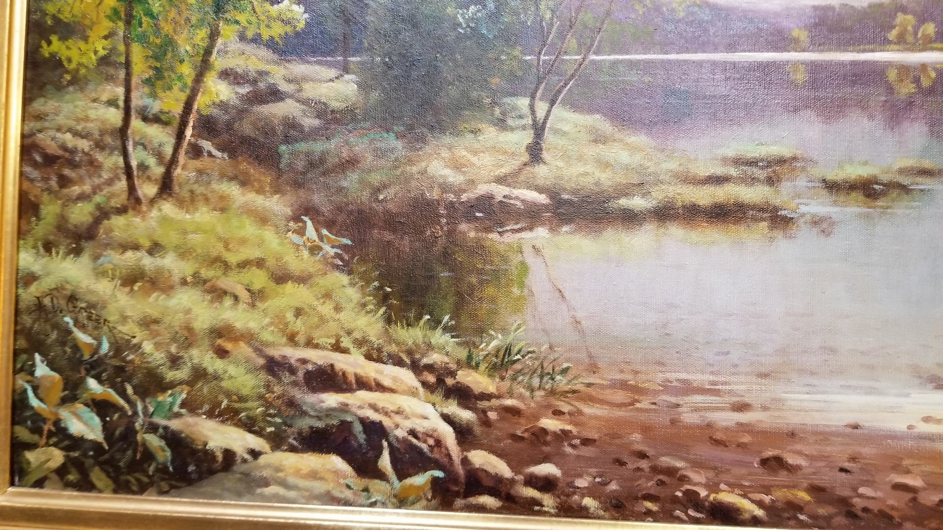LARGE LANDSCAPE OIL PAINTING BY LISTED ARTIST A.D.GREER — Lots of Furniture