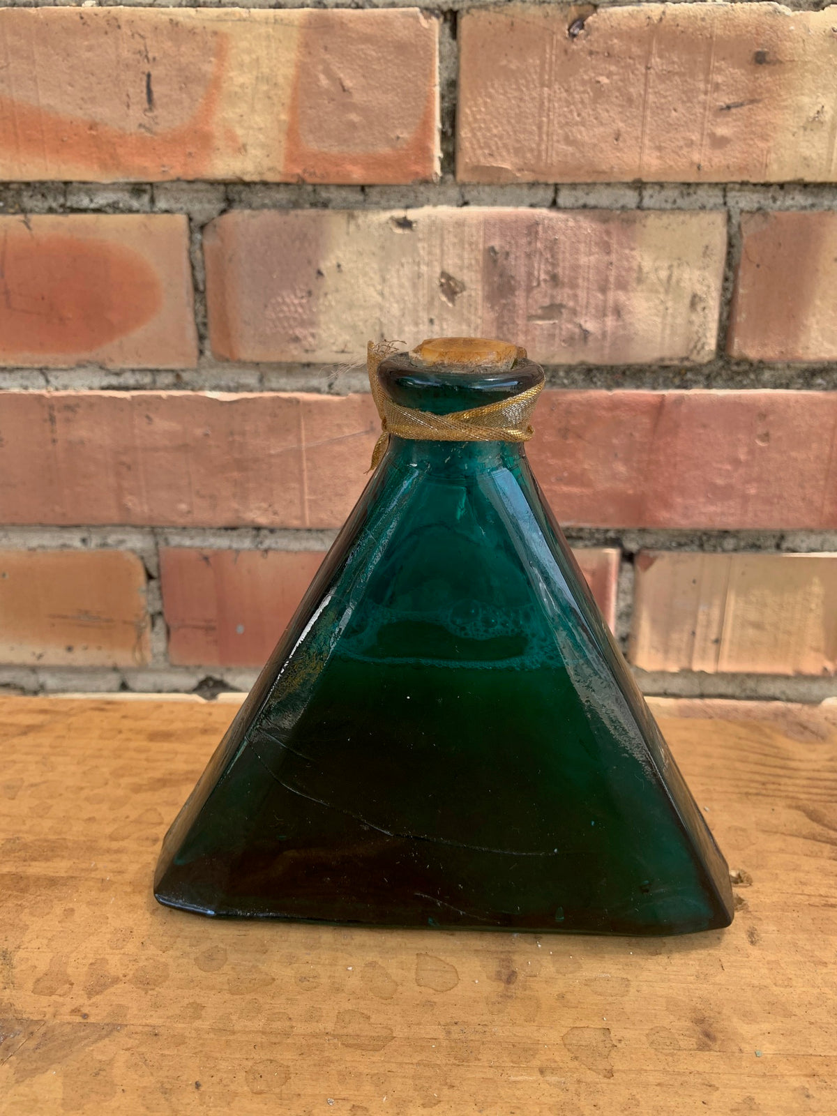 TRIANGULAR GLASS BOTTLE — Lots of Furniture