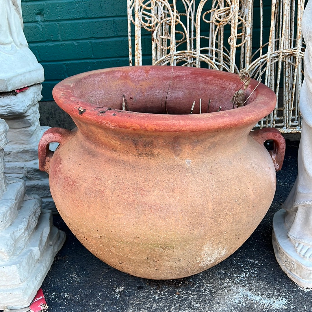 LARGE TERRA COTTA PLANTER WITH MINI HANDLES — Lots of Furniture