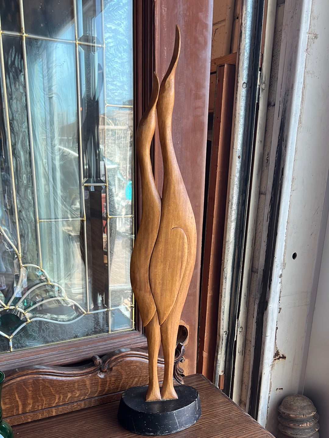 WOODEN DUCK DUO STATUE — Lots of Furniture